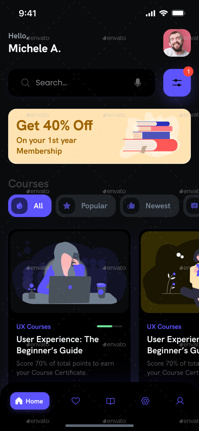 EduSmart E-learning UI Kit, Web Elements | GraphicRiver